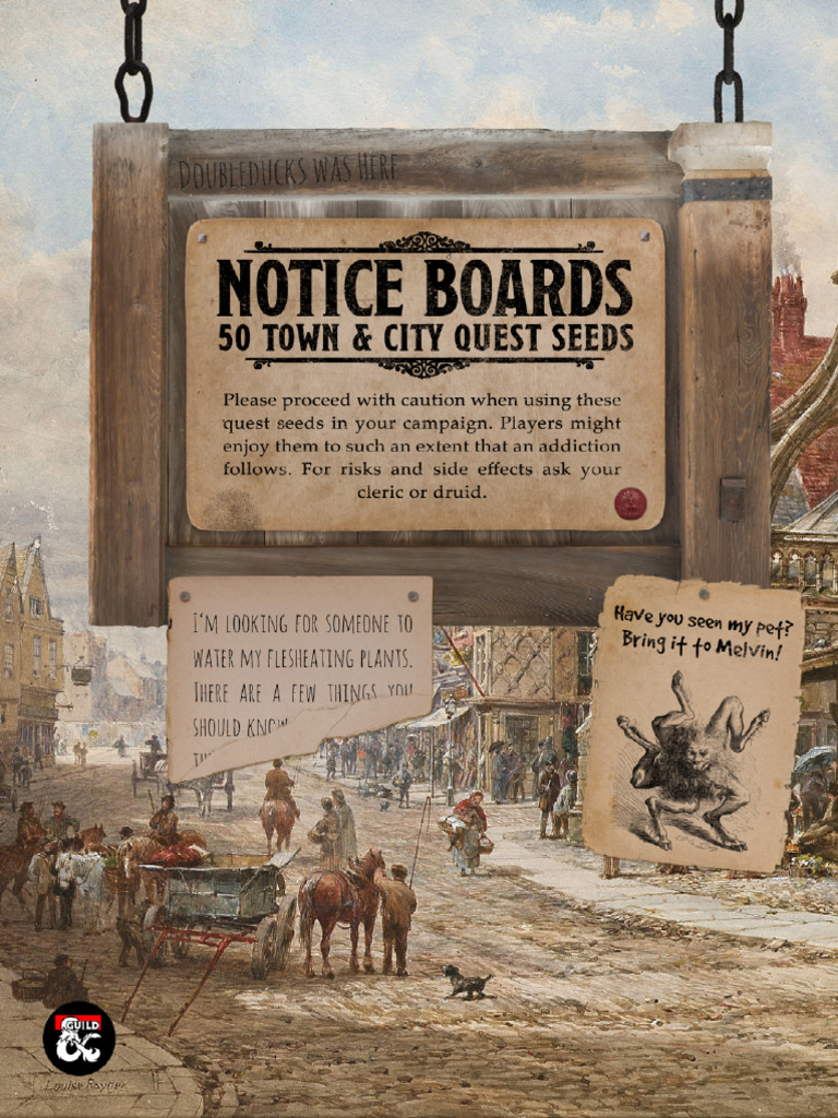 Notice Board 50 Quest Seeds For Towns and Cities | PDF