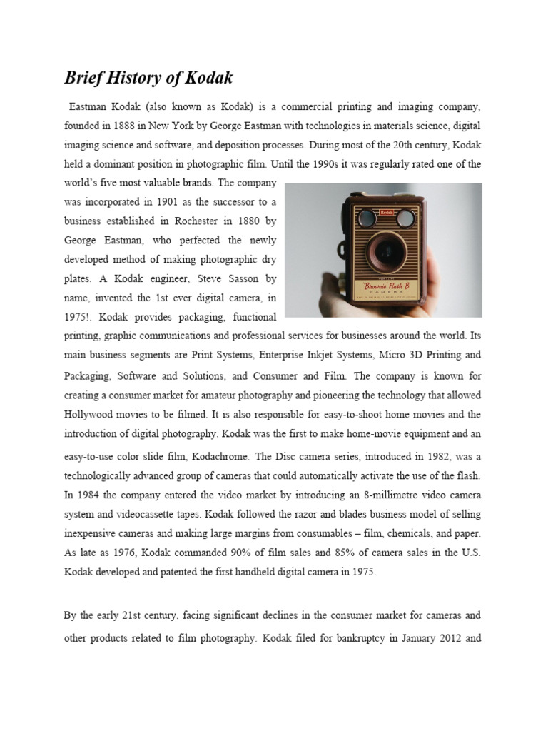 Brief History of Kodak | PDF