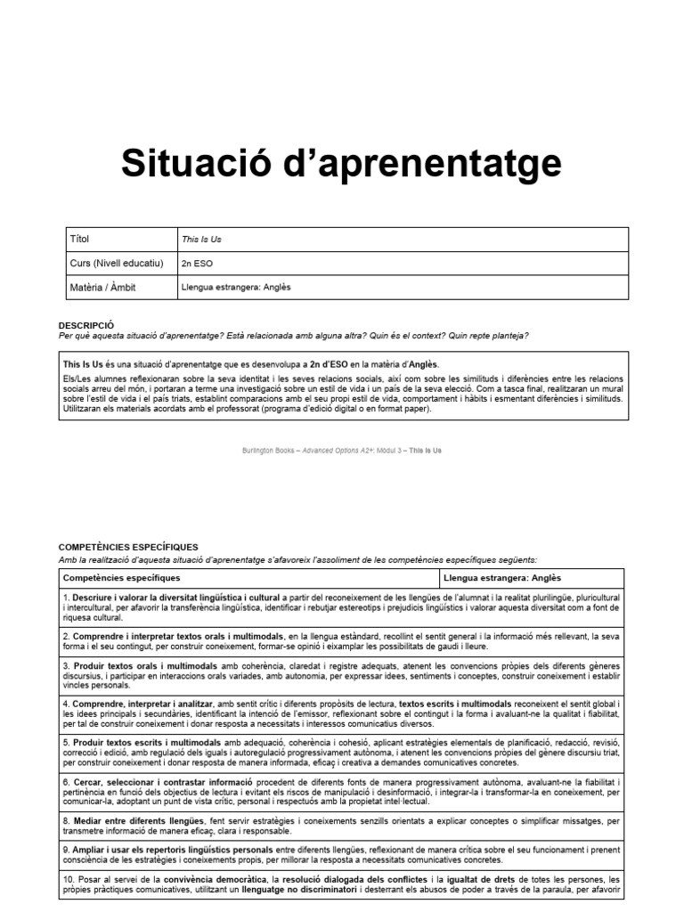 AdvancedOptionsA2Plus SitAp M3 ThisIsUs LOMLOE-Catalunya | PDF
