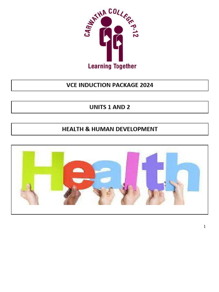 HHD 1 2 Intro Packet | PDF | Well Being