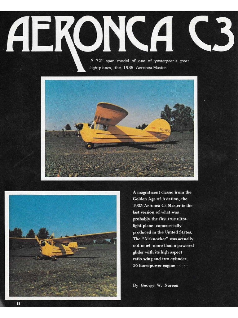 Aeronca C3 Construction | PDF