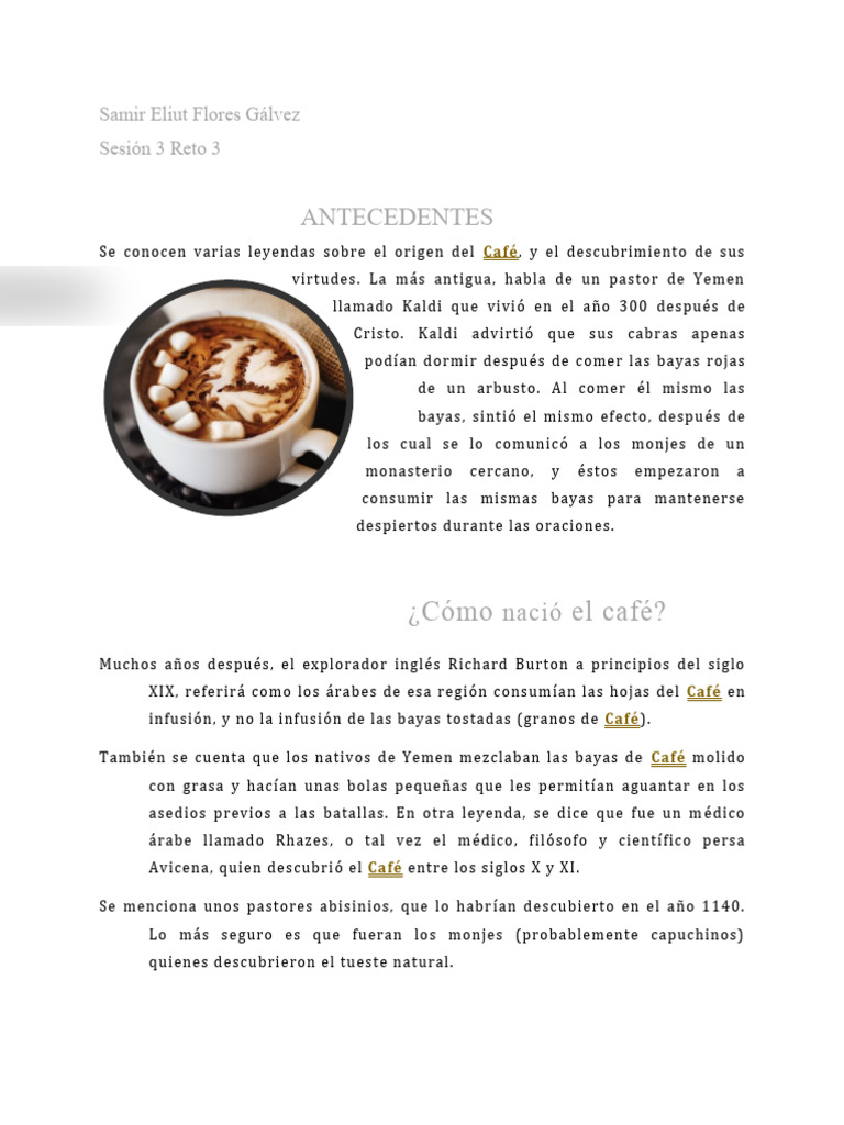 Reto 4 Samir Eliut | PDF | café | Bebida