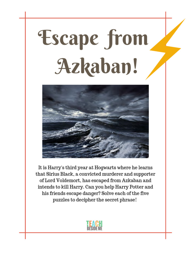 Harry Potter Azkaban Escape Room Kit | PDF | Fantasy Novel Series | Fantasy