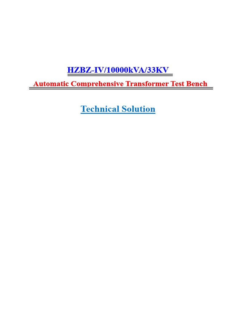 Automatic Comprehensive Transformer Test Bench | PDF
