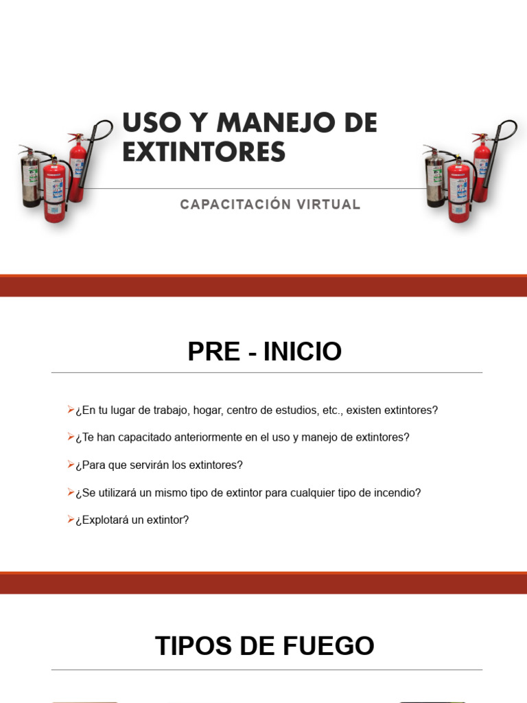 Uso y Manejo de Extintores | PDF