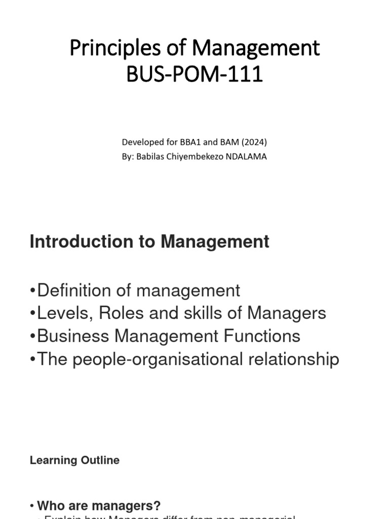 POM PPT (Autosaved) | PDF