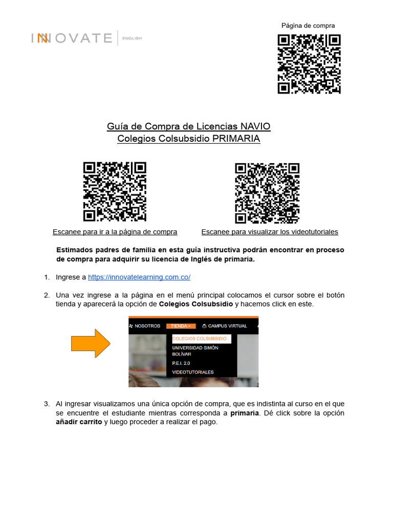 Instructivo de Pago Plataforma Navio para Padres (2024) | PDF