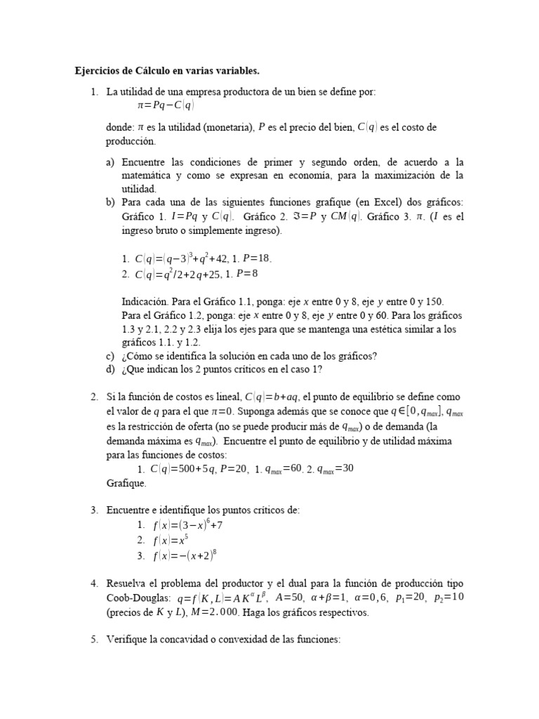 Ejercicios 4 Cálculo en Varias Variables | PDF | Matemáticas | Análisis matemático