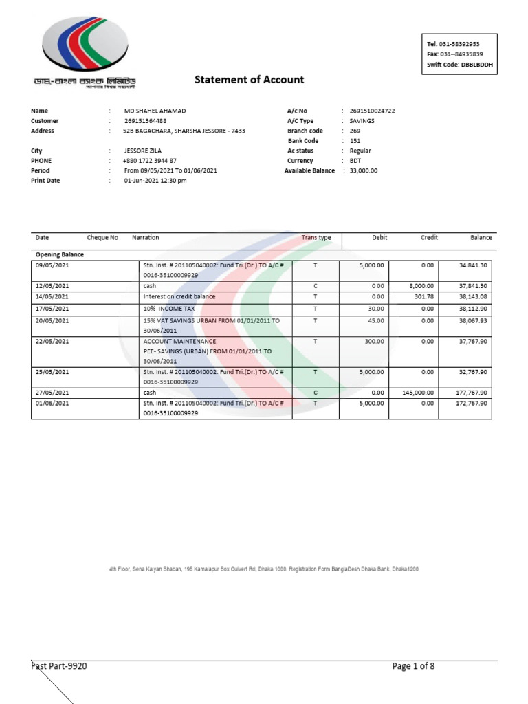 DBBL (Rasel Vai) | PDF | Personal Finance | Taxes