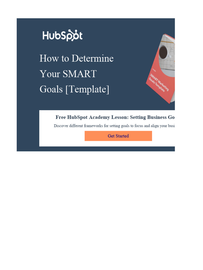 SMART Goal Template - HubSpot | PDF | Goal | Behavior Modification