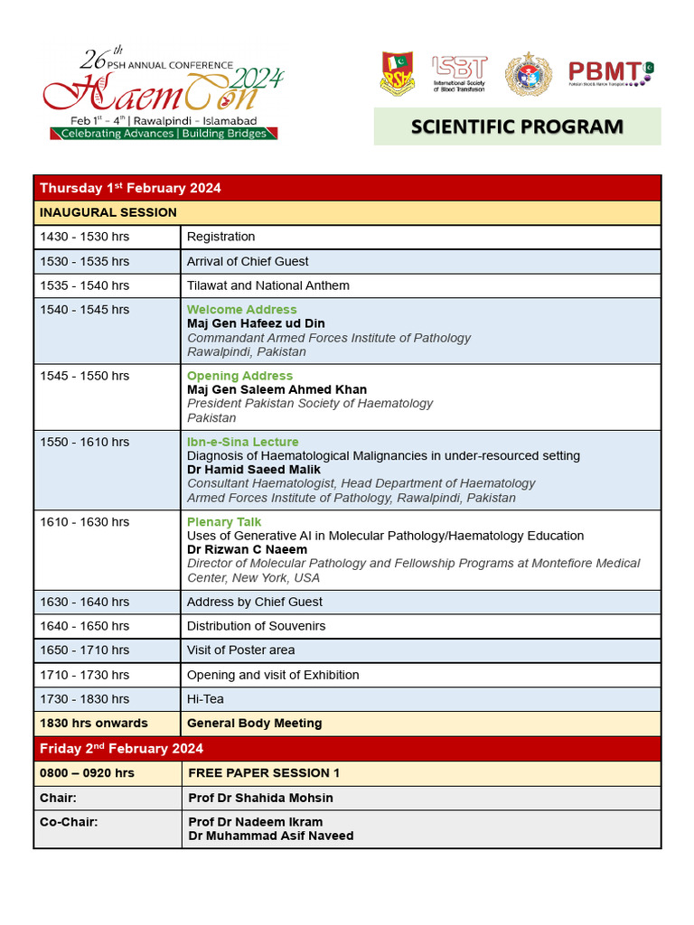 HaemCon 2024 Program | PDF