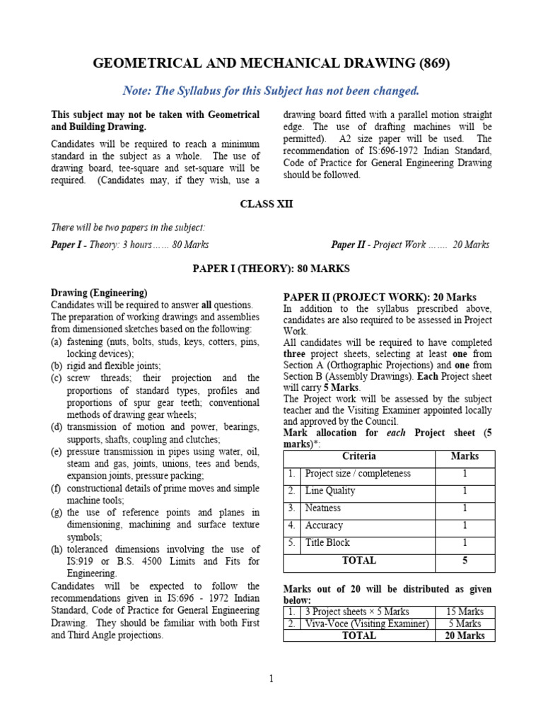 24. ISC Geometrical and Mechanical Drawing | PDF | Screw | Drawing