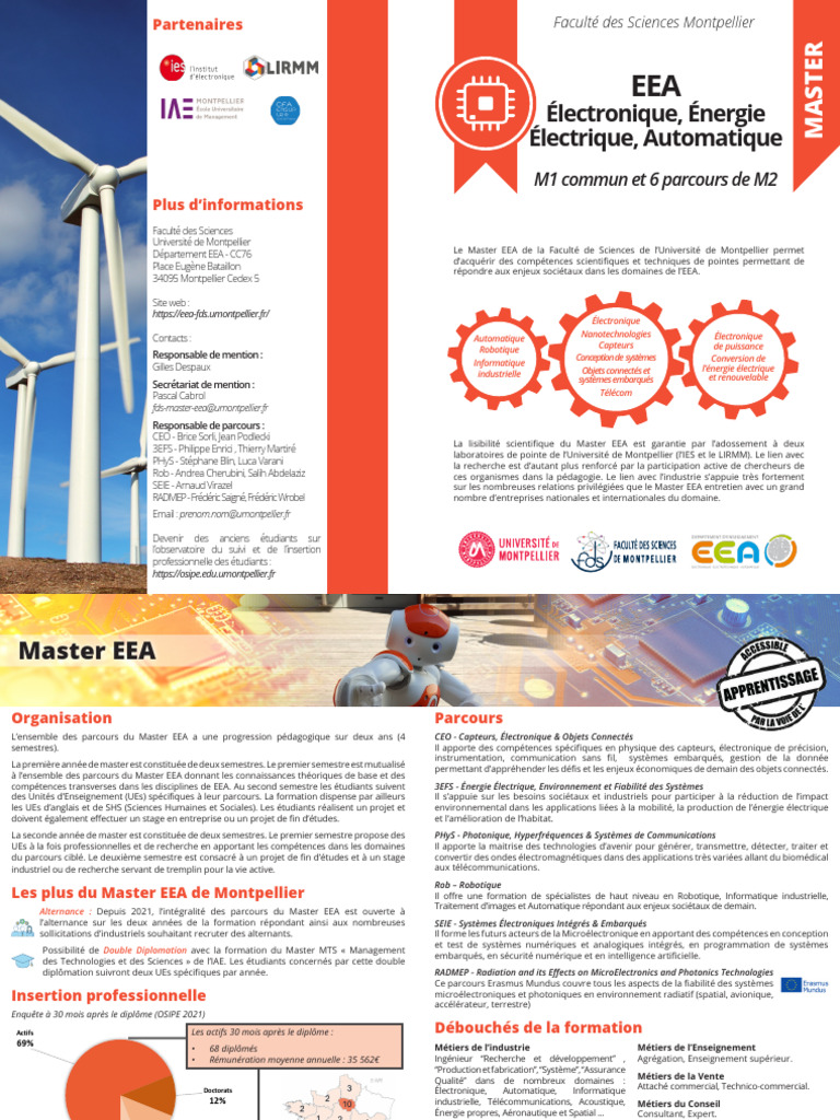 Master EEA : Formation et Débouchés | PDF | Électronique | Robotique