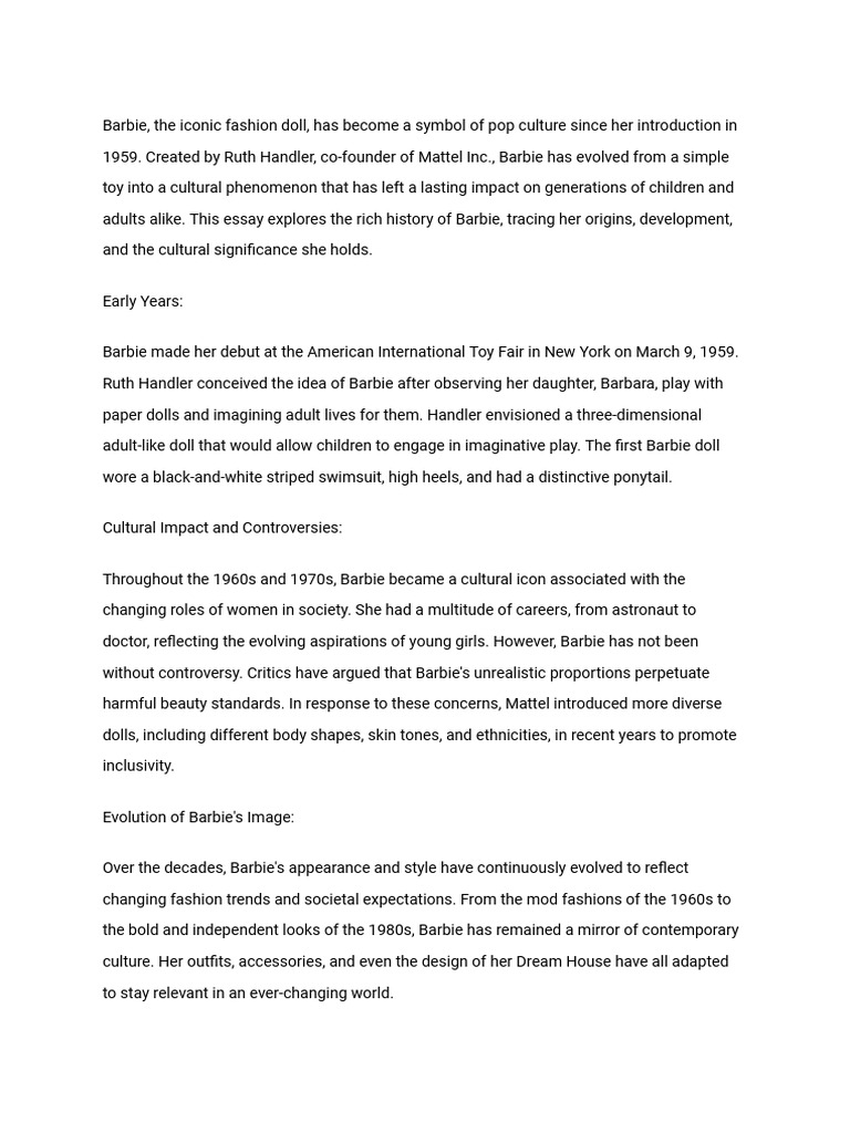 The Evolution of Barbie | PDF