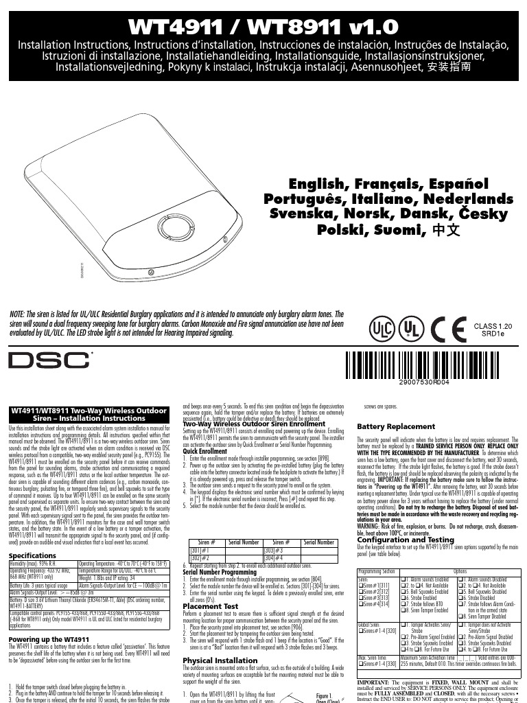 Outdoor Siren Installation Guide | PDF | License | Common Law