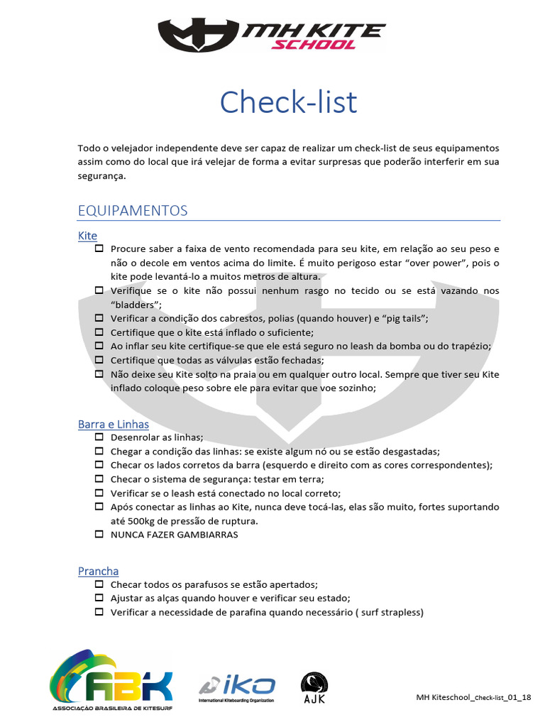 Checklist Equipamentos | PDF