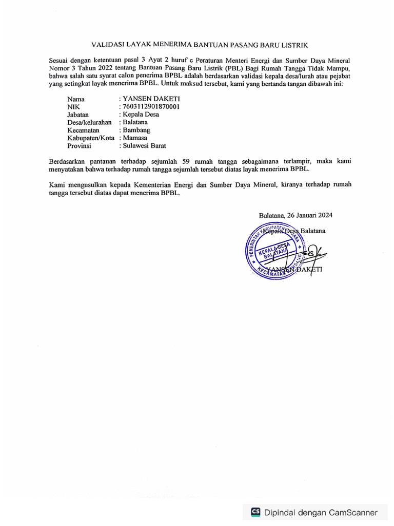 Contoh Dokumen Validasi | PDF