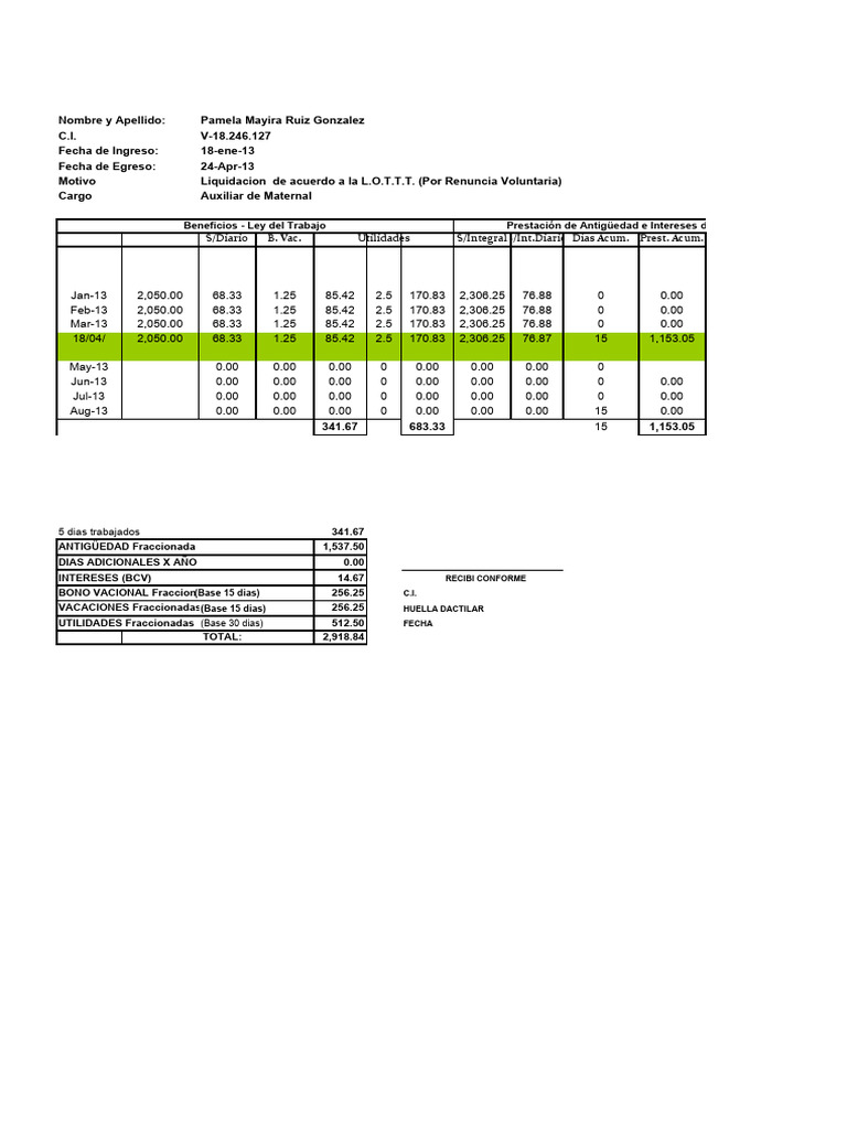 Calculos Ps Maestras Jean Piaget (2012-2013) Corregido | PDF | Desarrollo humano | Infancia