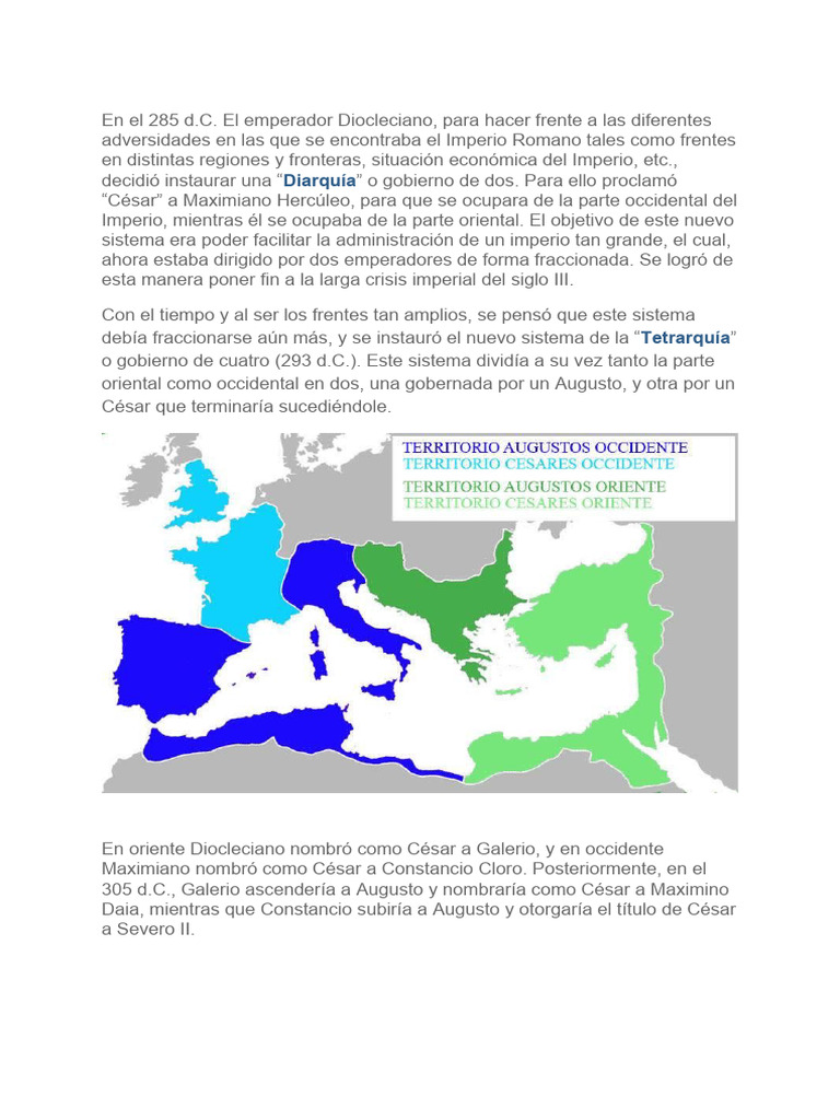 Diarquía | PDF | Constantino el grande | Europa antigua