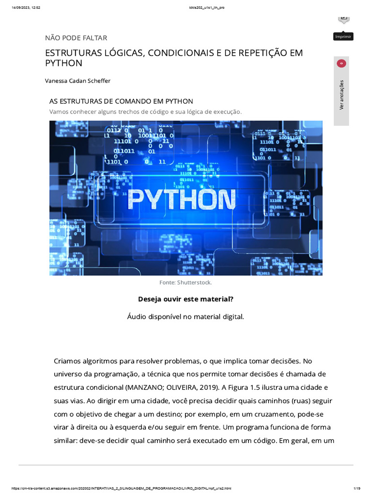 1 Estruturas Lógicas, Condicionais e de Repetição em Python | PDF