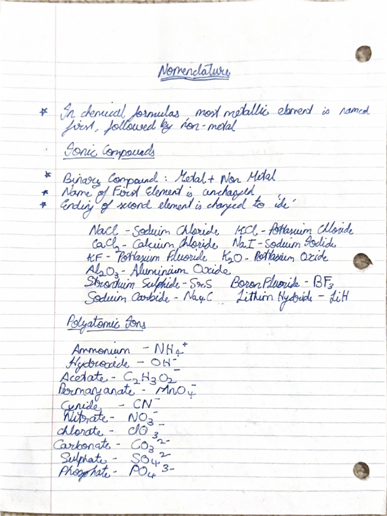 Science - Chemistry Notes | PDF