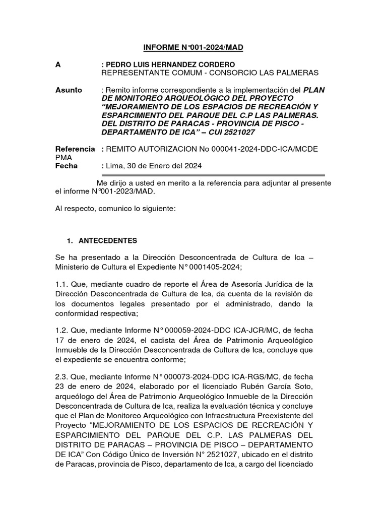 Informe 001-Pma | PDF