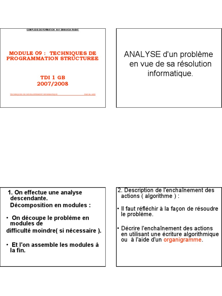Techniques de Programmation Structurée | PDF | Booléen | Programme ...