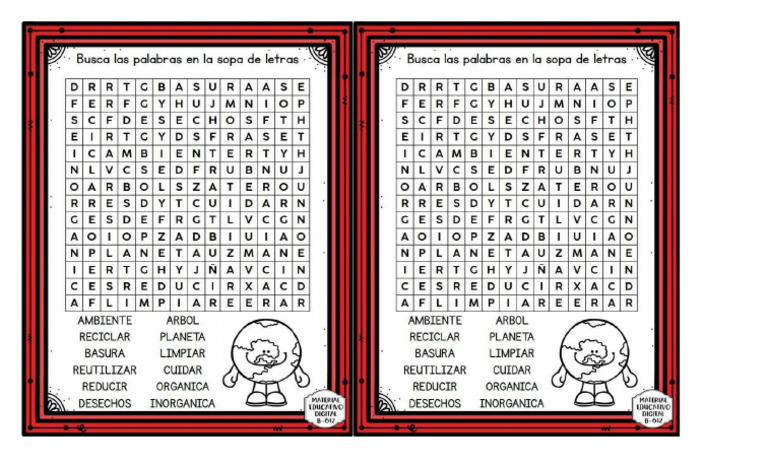 Sopa de Letras Medio Ambiente | PDF