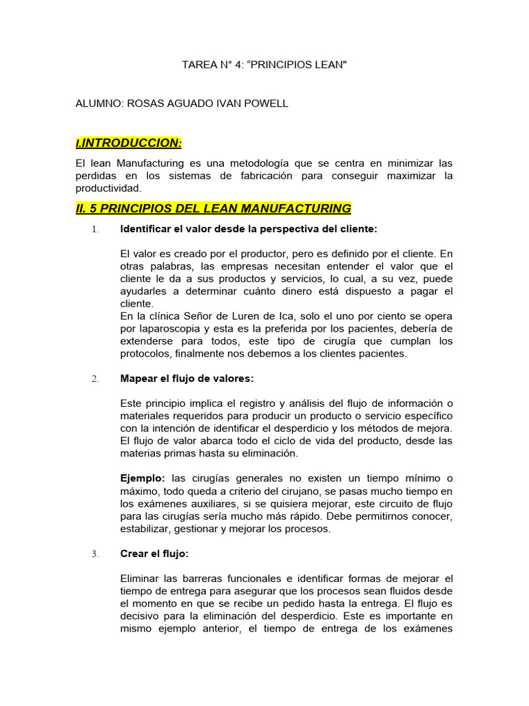 TAREA #4 Ivan Rosas Aguado | PDF | Lean Manufacturing | Business