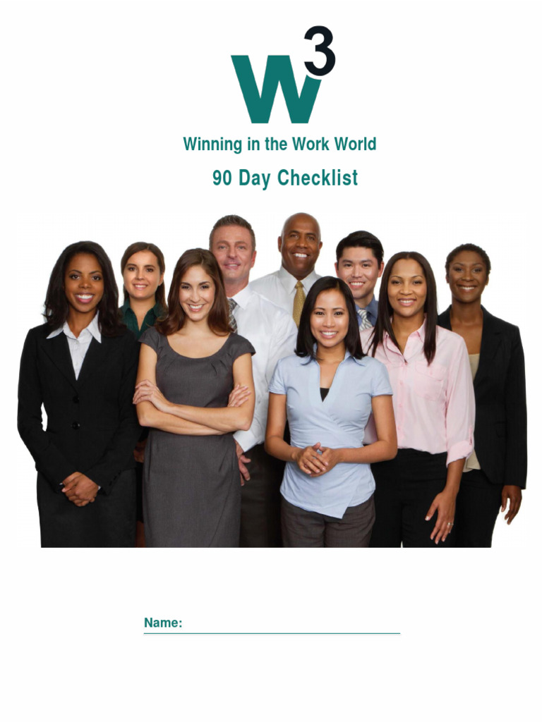 W3-90 Day Checklist V2 | PDF