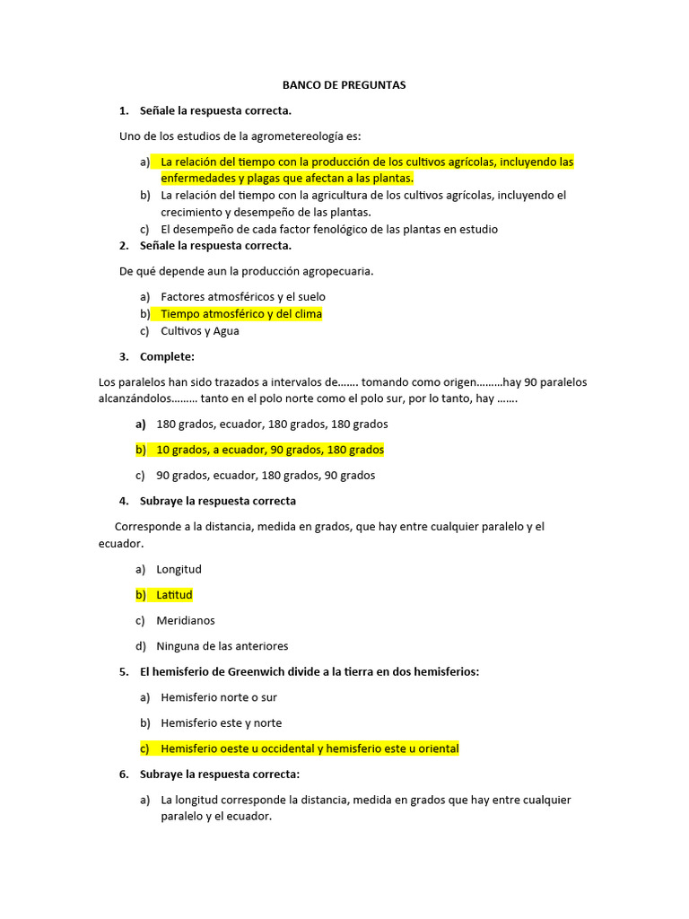 Banco de Preguntas | PDF