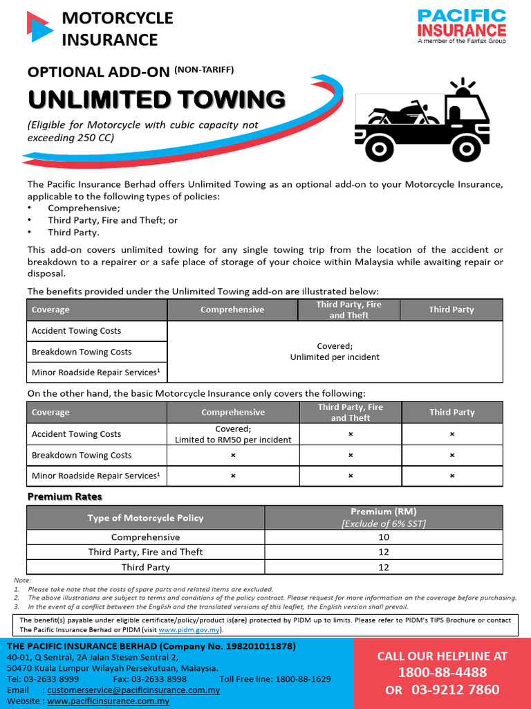 Motorcycle Unlimited Towing Add On Leaflet V1.2 11 MAY 23 | PDF ...