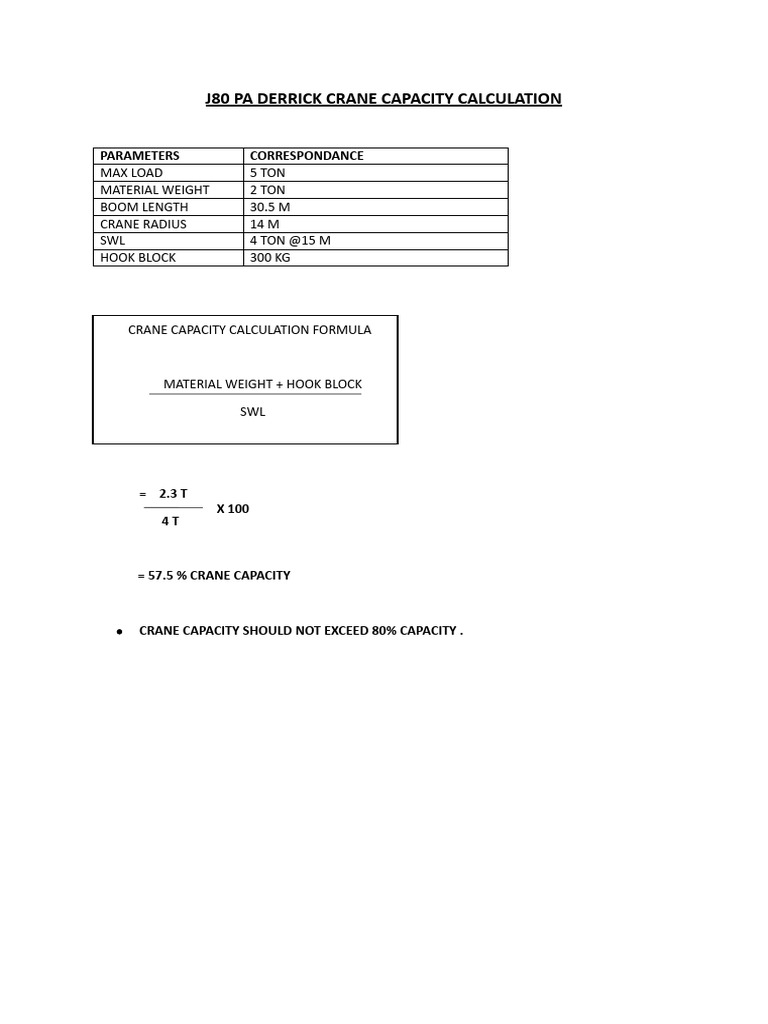 Derrick Crane Calculation | PDF | Science & Mathematics | Technology & Engineering
