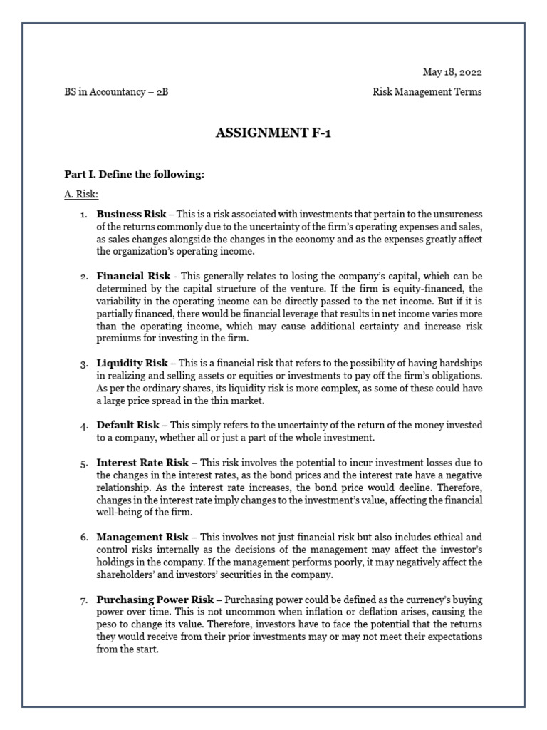 Risk Management Terminology Guide | PDF