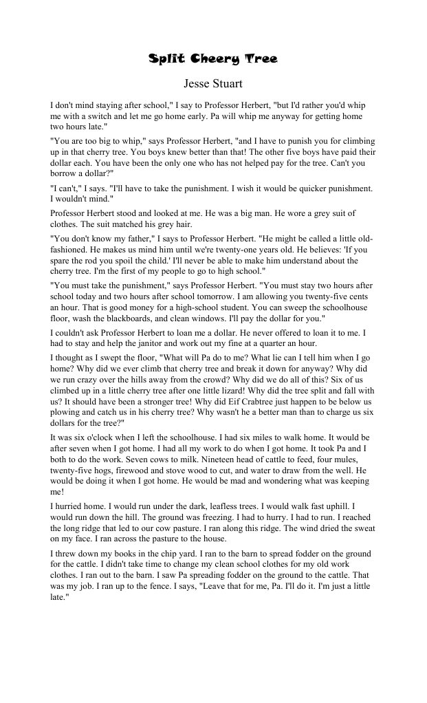 Split Cherry Tree | PDF | Part Of Speech | Nature