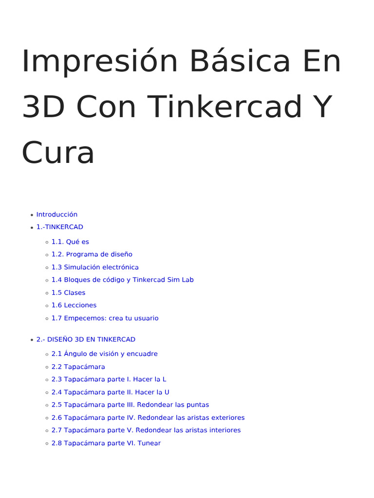 Impresion Basica en 3d Con Tinkercad y Cura | PDF | Impresión 3d | Impresora (Computación)