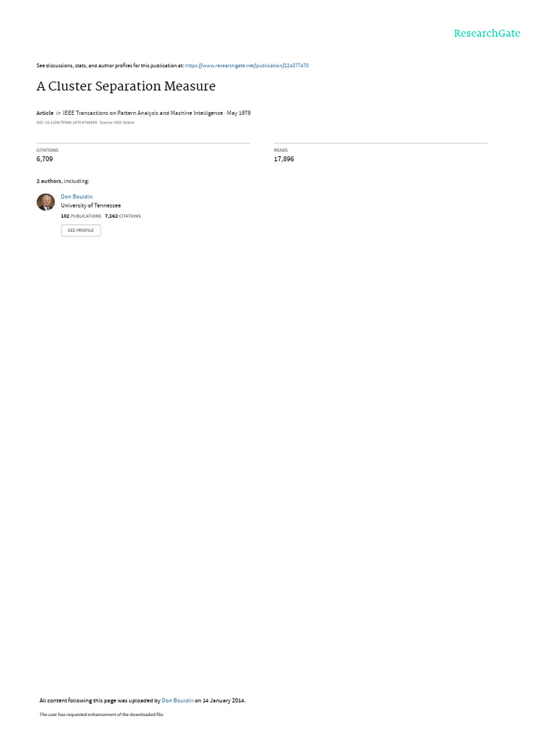 Cluster Pdf Cluster Analysis Pattern Recognition