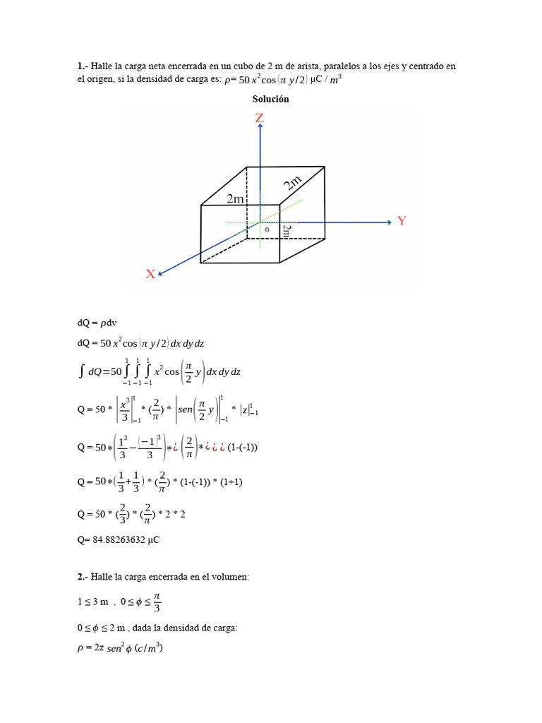 Carga Eléctrica - Ejercicios | PDF | Física Matemática | Electromagnetismo