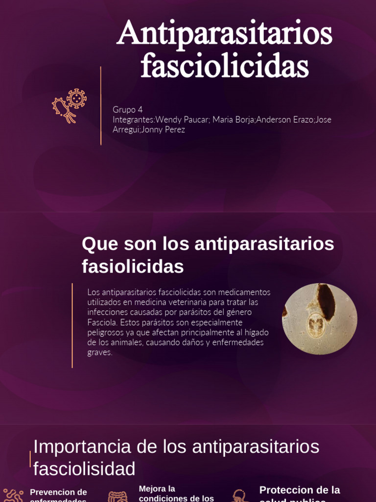 Antiparasitarios Fasciolicidas en Veterinaria | PDF | Medicamentos con ...
