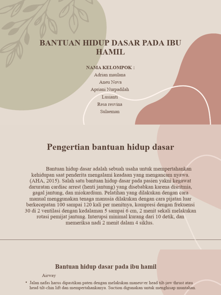 Bantuan Hidup Dasar Pada Ibu Hamil | PDF | Sains & Matematika