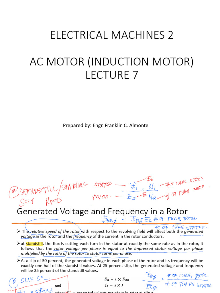 Rotor Power Calculation in Induction Motor | PDF | Electric Motor | Electrical Impedance