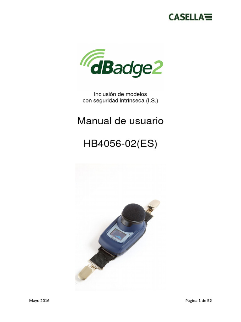 Noise Dosimeter DBadge2 Handbook Spanish | PDF | Tecnología