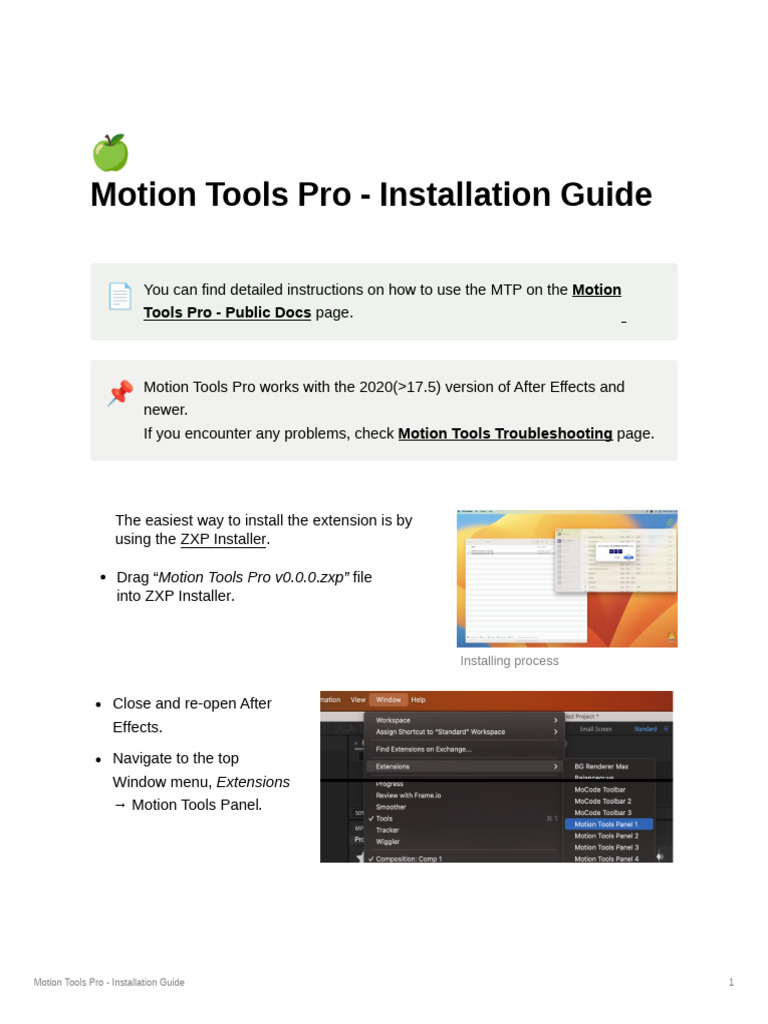 Motion Tools Pro Installation Guide | PDF | Computers