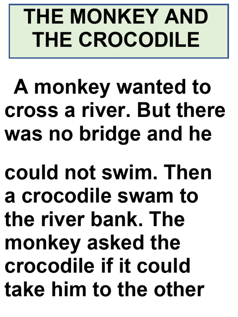THE MONKEY AND THE CROCODILE visual aid | PDF