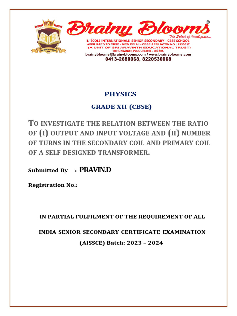 Pravin.D: Physics | PDF