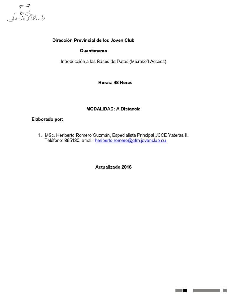 Introducción A Las Bases De Datos Microsoft Access 48 Pdf
