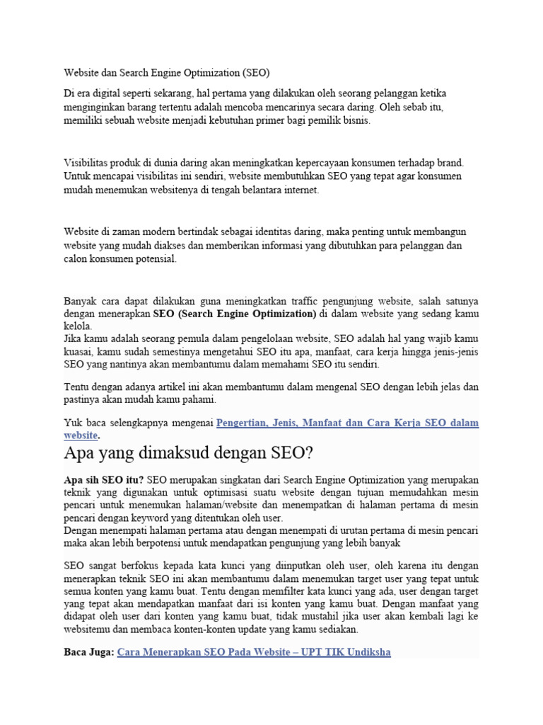 Website Dan Search Engine Optimization | PDF