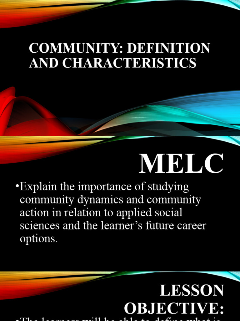 Community Definition and Characteristics | PDF | Community | Social ...