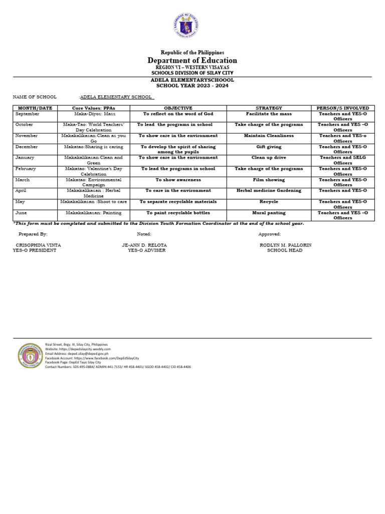 GPOA - ADELA - 2023-2024 Yes o | PDF