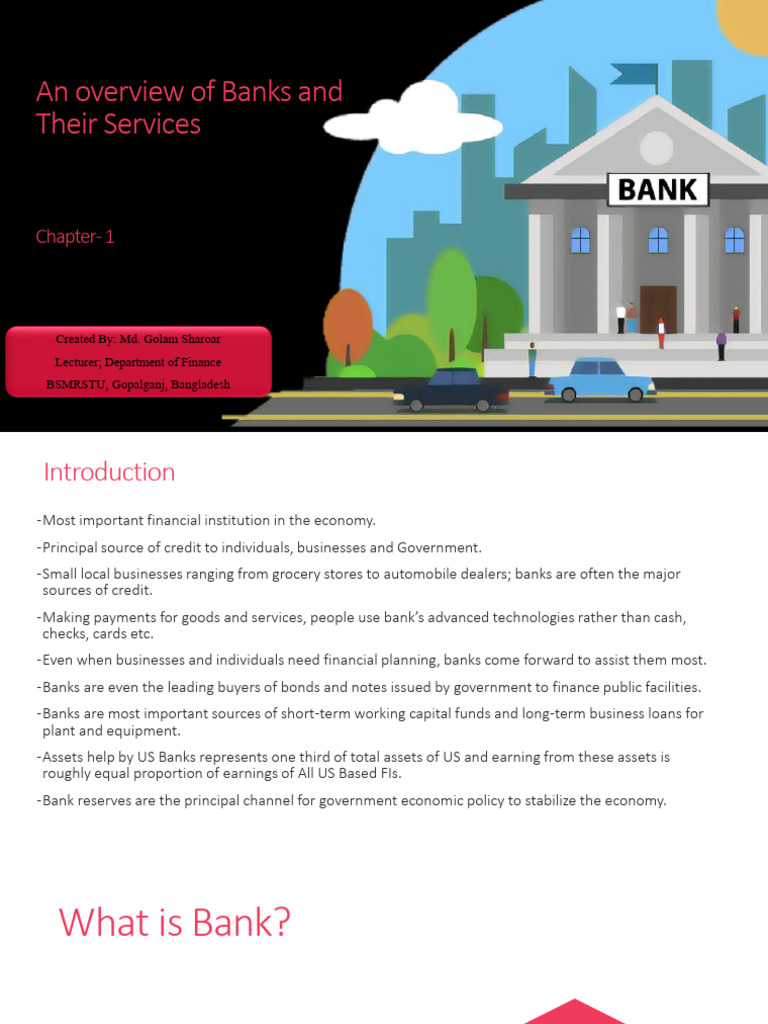 Chapter 1 [An overview of Banks and Their Services] | PDF